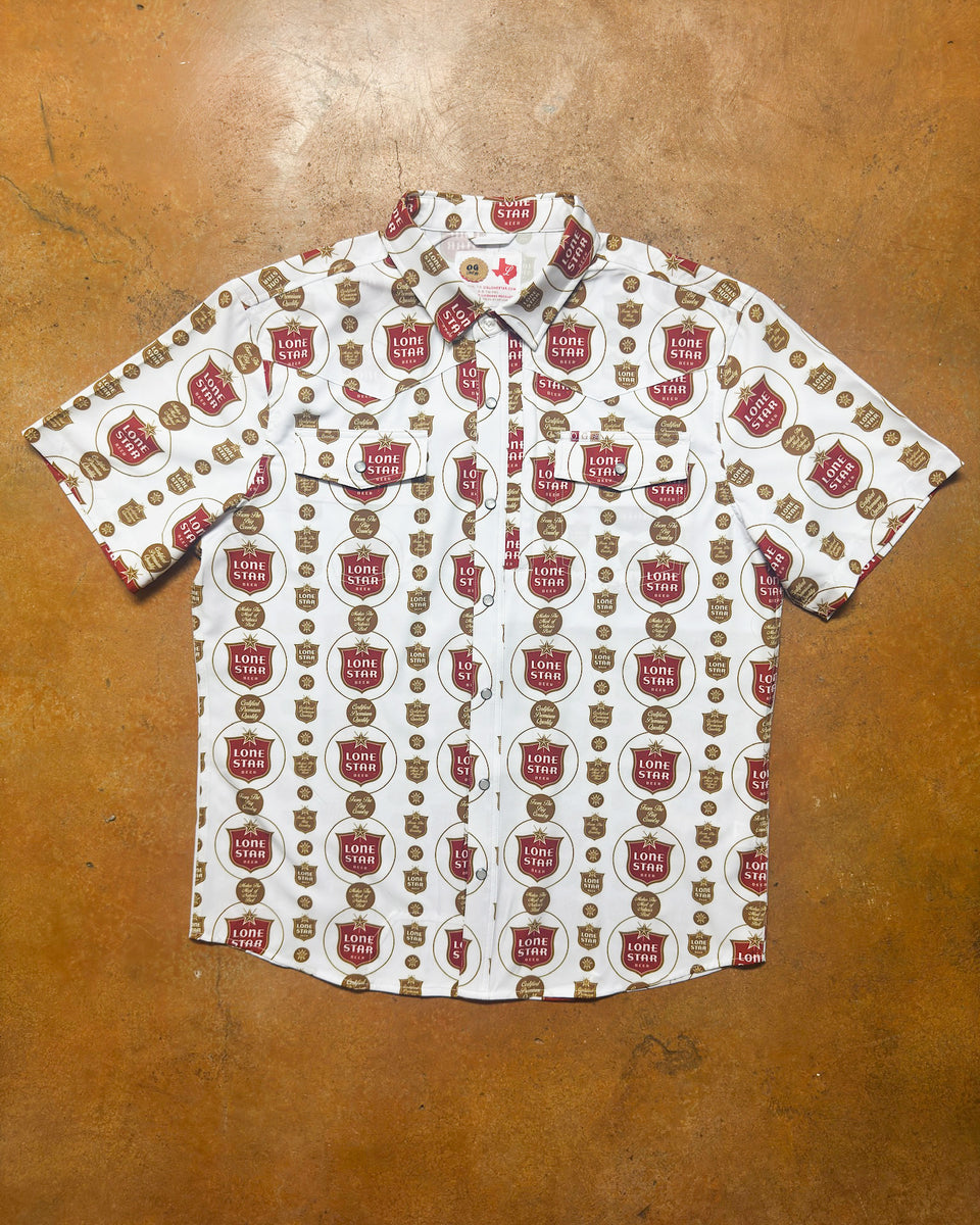 OG Lone Star Beer Short Sleeve Pearl Snap