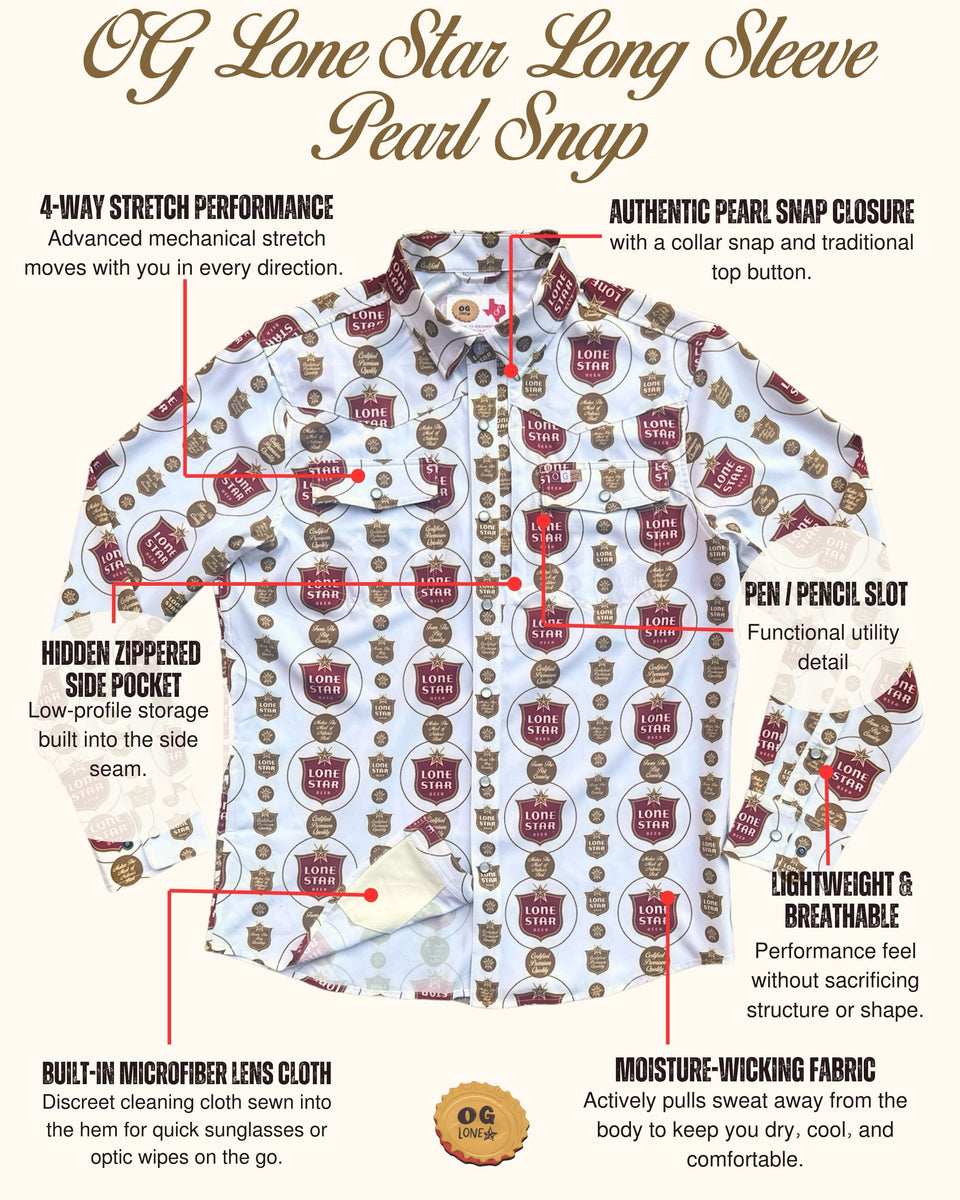 OG Lone Star Beer Long Sleeve Pearl Snap