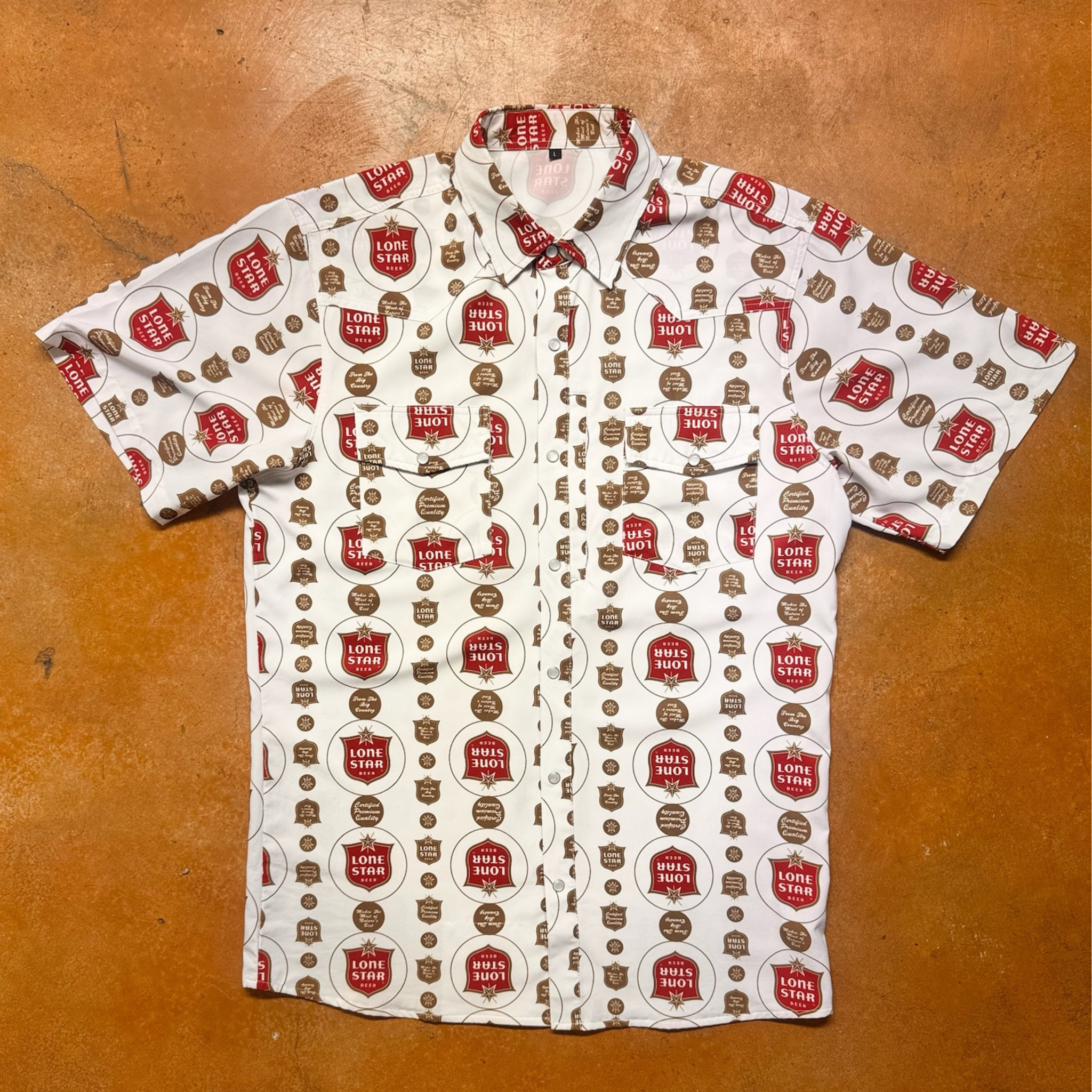 OG Lone Star Beer Short Sleeve Pearl Snap